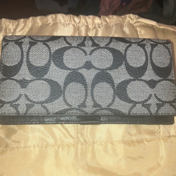 Coach | Bags | Coach Black And Gray Signature Wallet | Poshmark